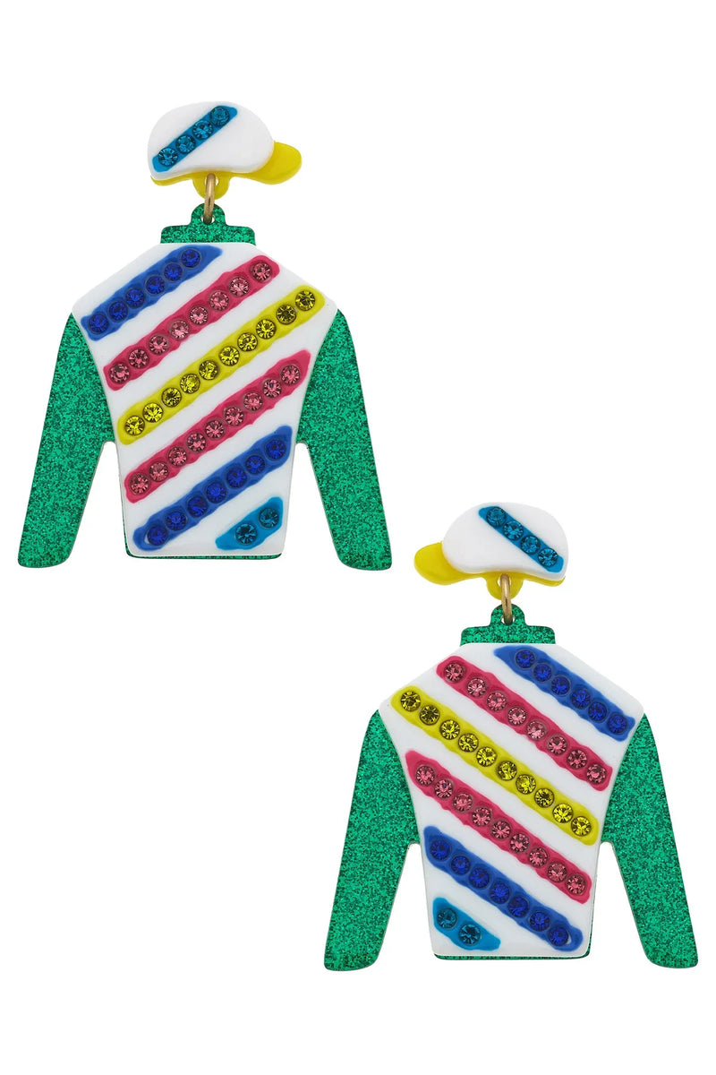 Mabel Jockey Silk Resin Drop Earrings – Canvas Style