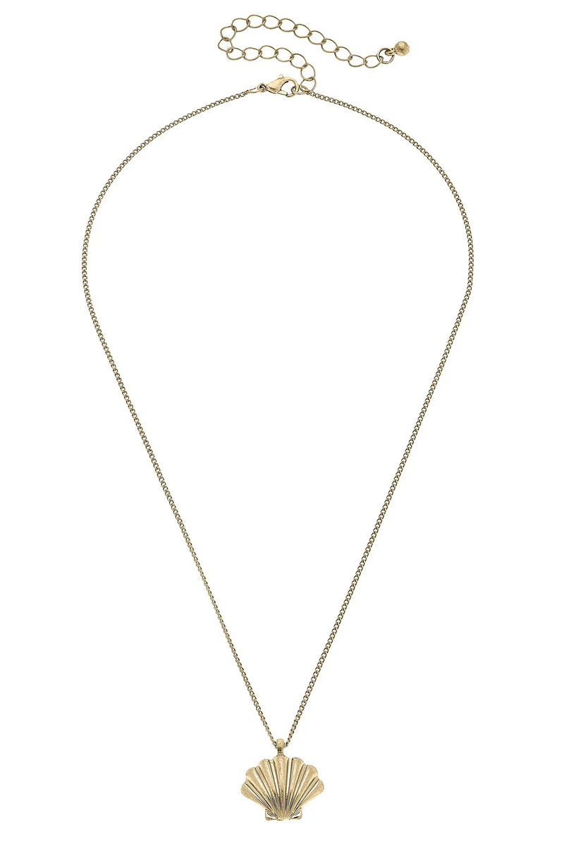 Mauri Clamshell Necklace in Shiny Gold – Canvas Style