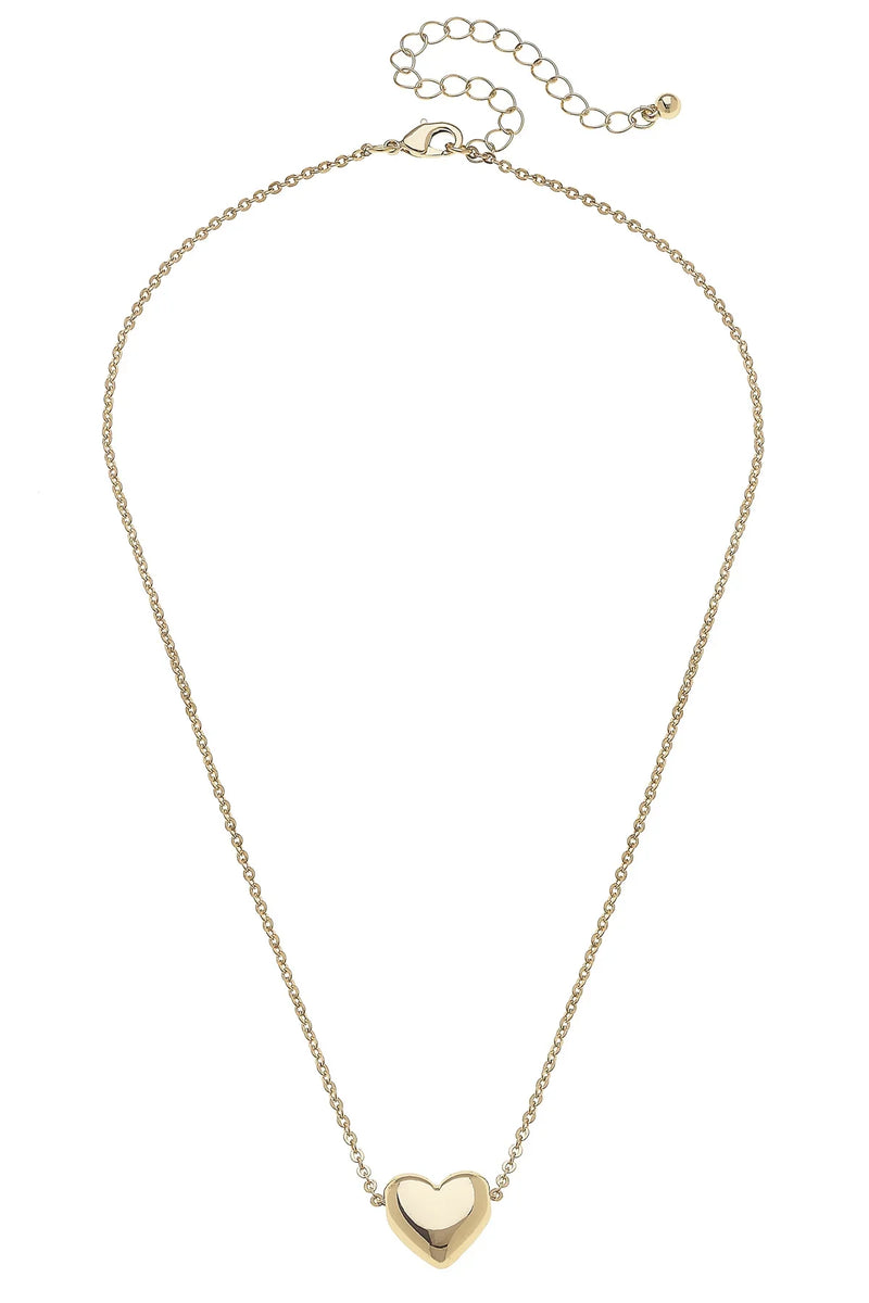 Tatum Heart Necklace in Shiny Gold – Canvas Style