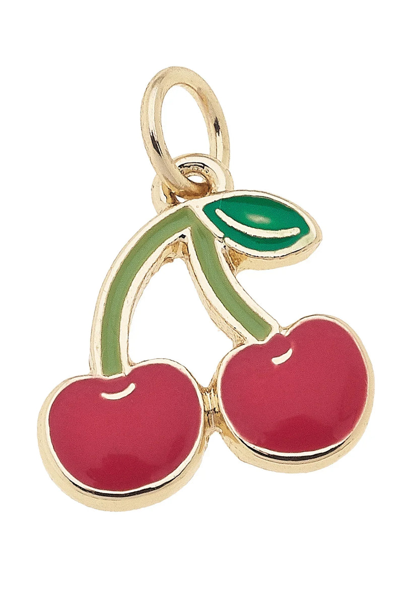 PREORDER 9/26: Enamel Cherries Charm in Red & Green – Canvas Style