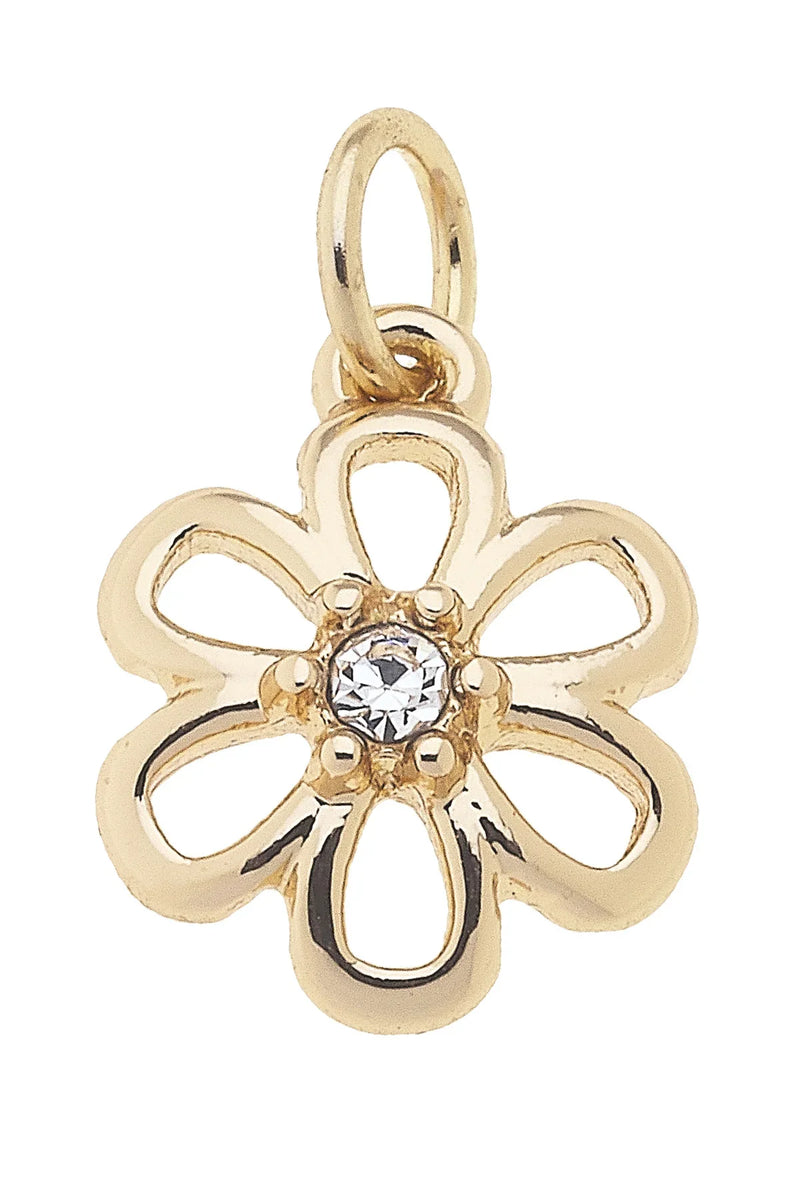 PREORDER 5/1: Mini Open Flower Charm in Shiny Gold – Canvas Style