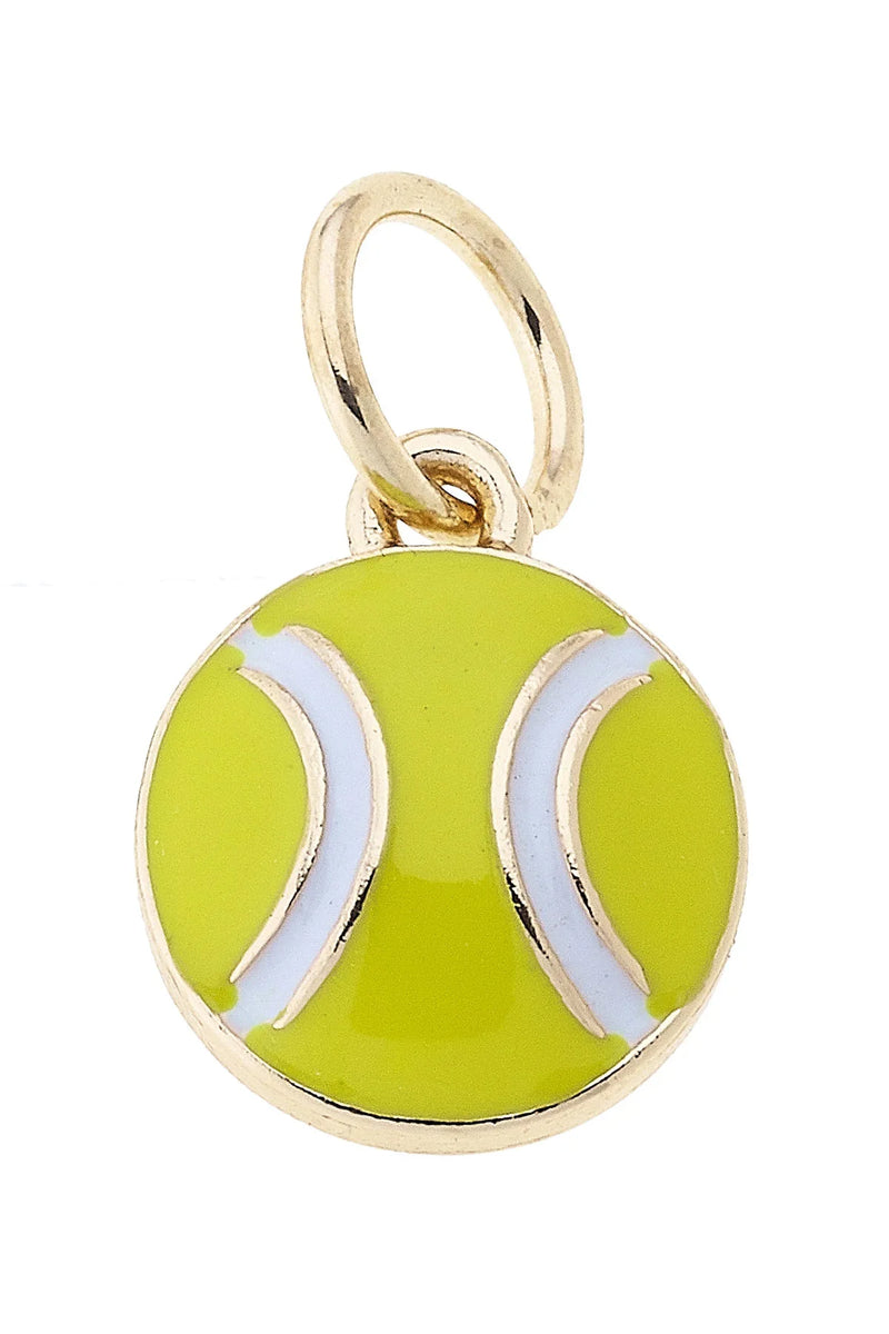 Mini Enamel Tennis Ball Charm in Neon Yellow – Canvas Style