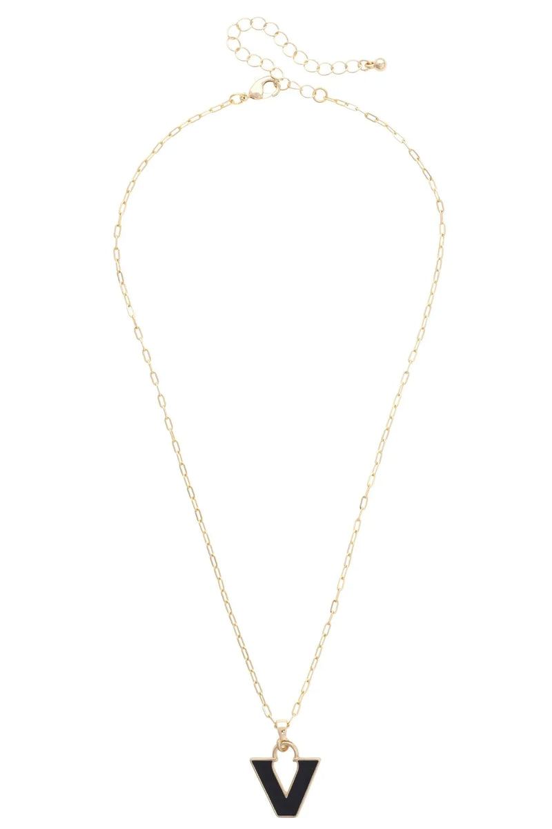 Vanderbilt Commodores Enamel Pendant Necklace in Shiny Gold – Canvas Style