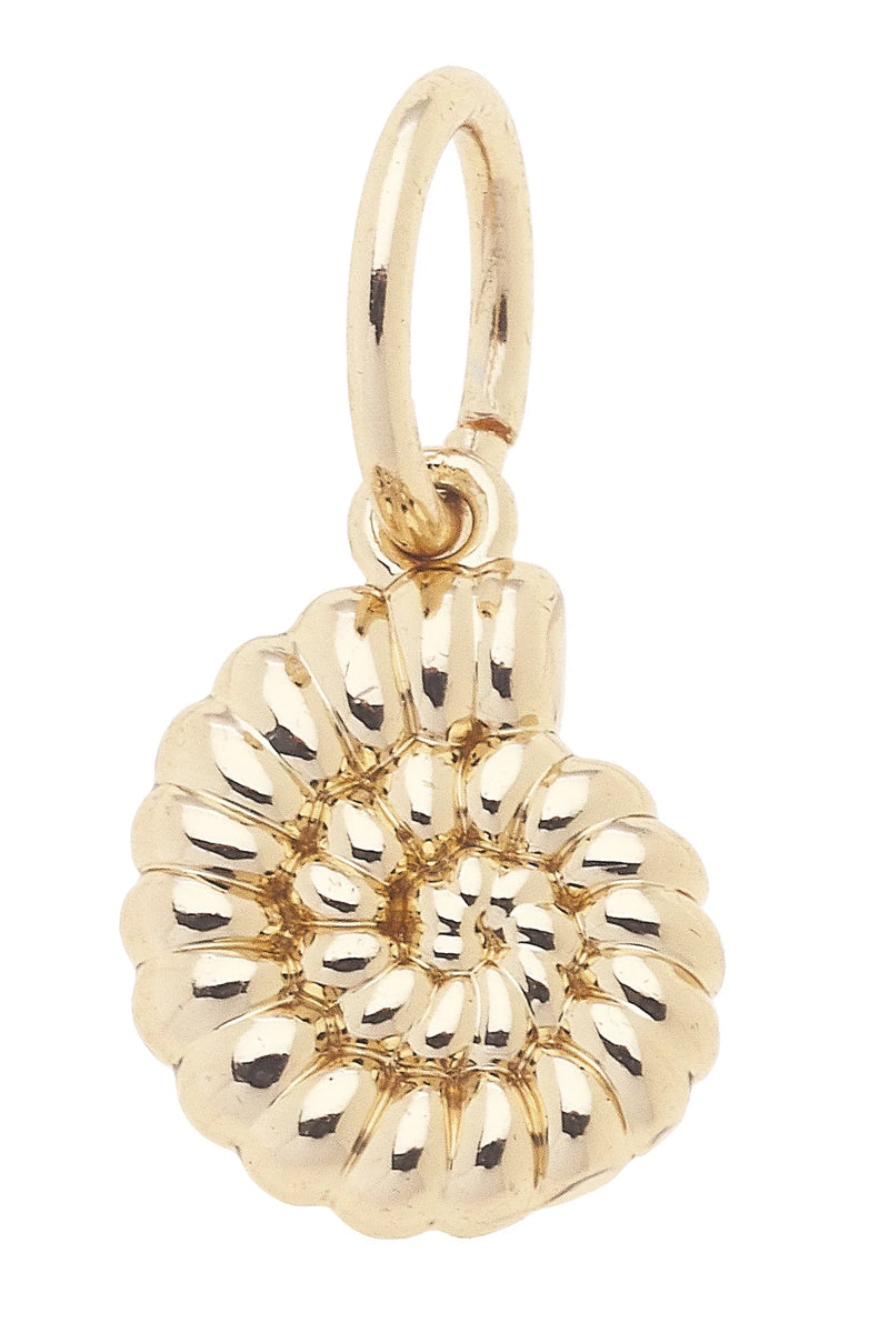 Mini Spiral Shell Charm in Shiny Gold – Canvas Style