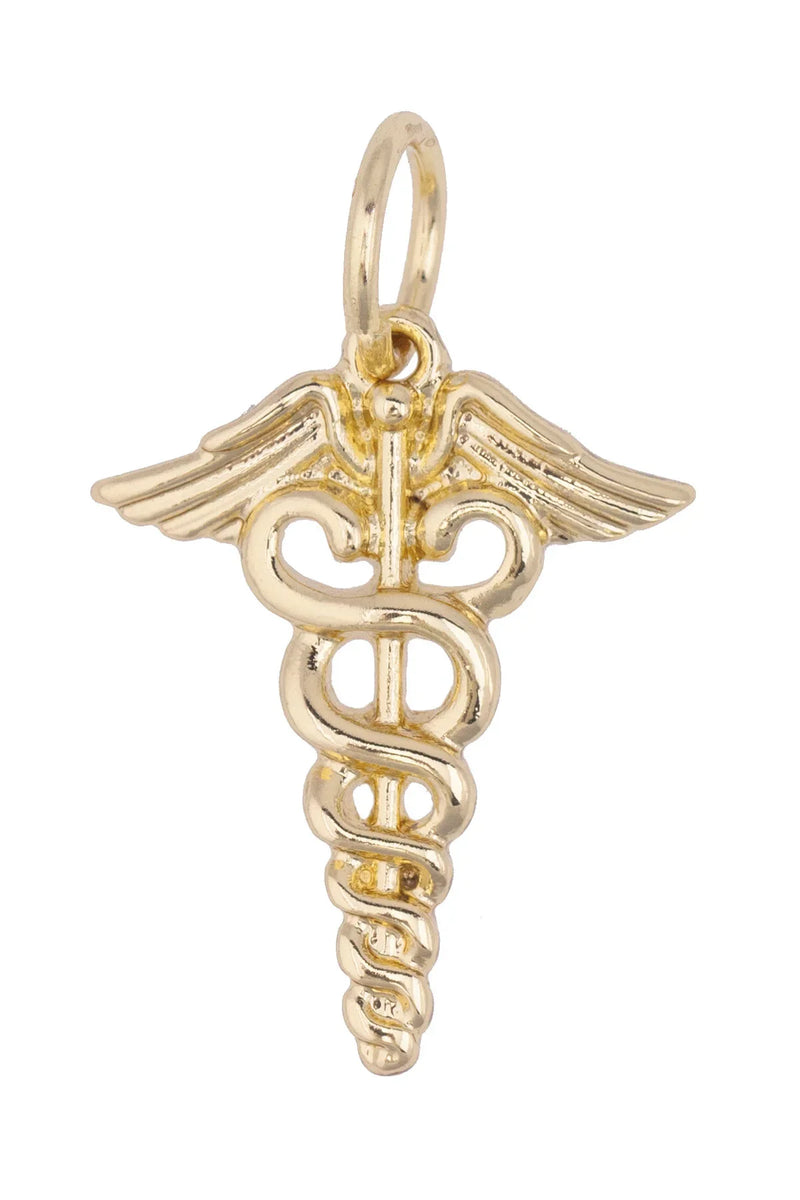 PREORDER 9/1: Caduceus Charm in Shiny Gold – Canvas Style