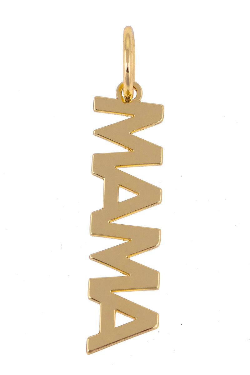 "MAMA" Block Letter Charm in Shiny Gold – Canvas Style