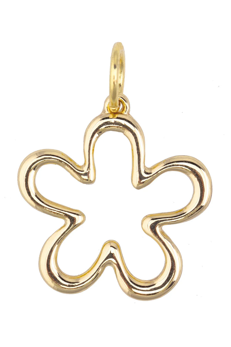 Squiggly Flower Charm in Shiny Gold – Canvas Style