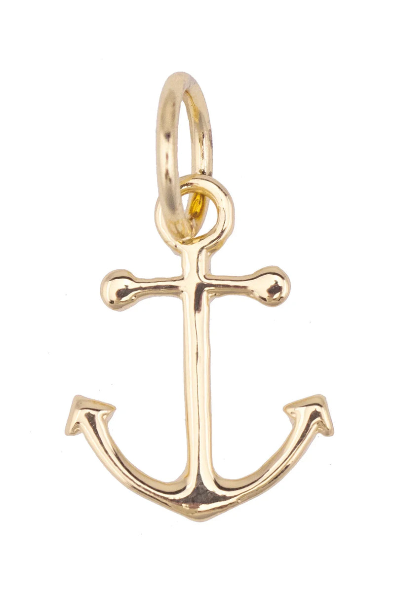 PREORDER 9/1: Fluke Anchor Charm in Shiny Gold – Canvas Style