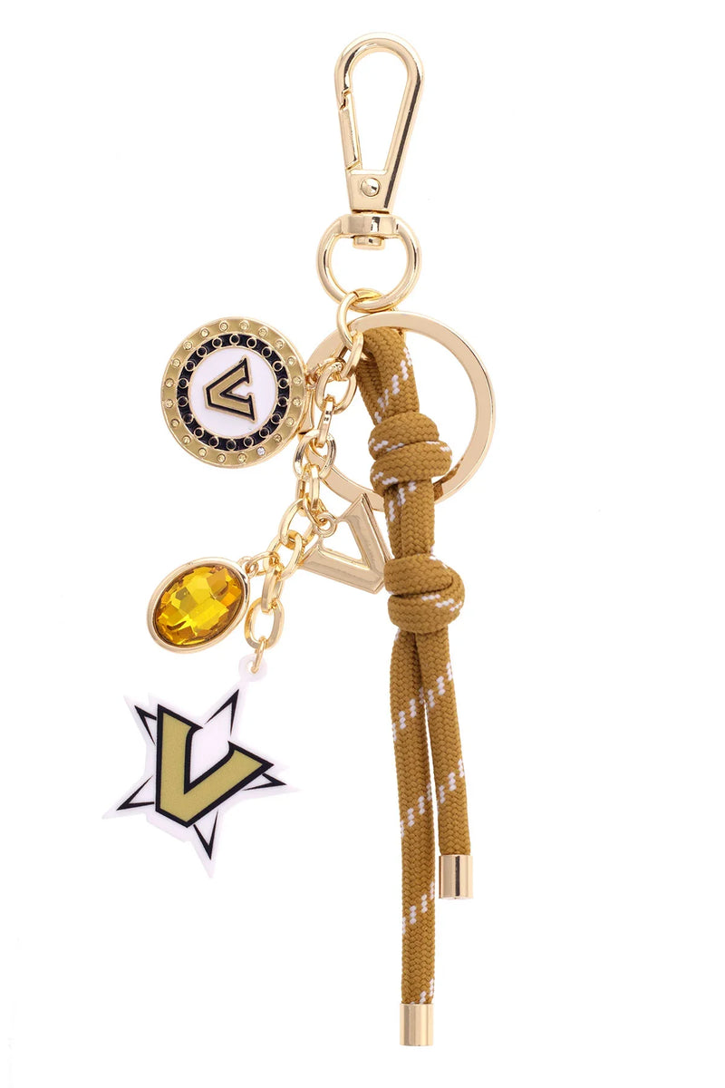 Vanderbilt Commodores Cluster Bag Charm in Gold & Shiny Gold – Canvas Style