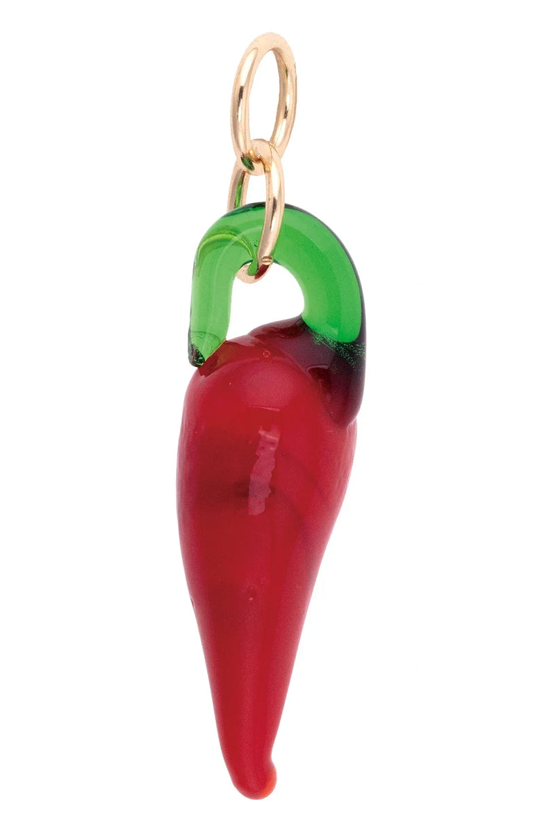 Glass Chili Pepper Charm in Red & Green – Canvas Style