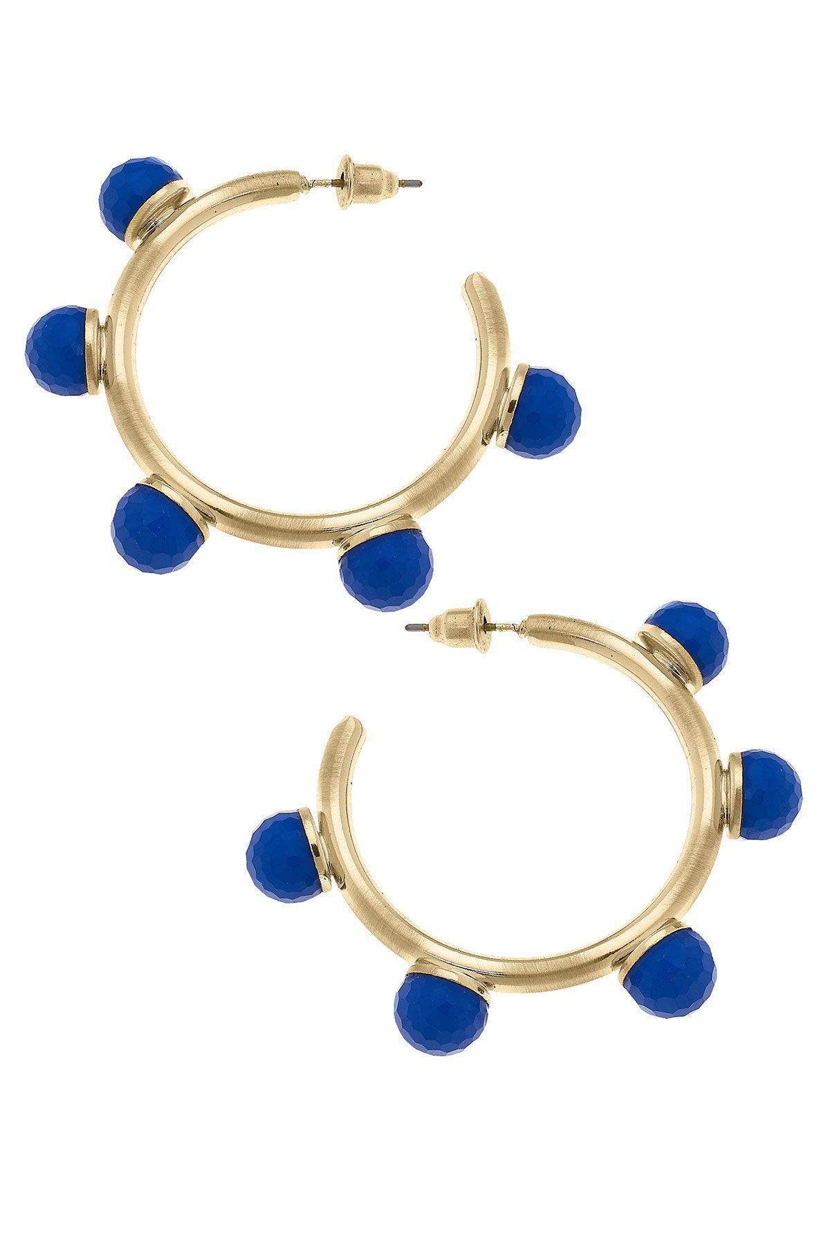 Royal blue hoop earrings store