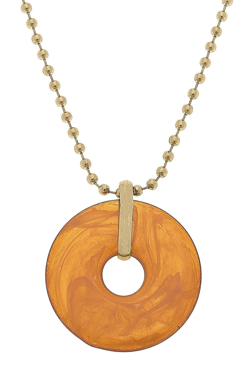 Daphne Resin O Ring Pendant Necklace in Amber – Canvas Style