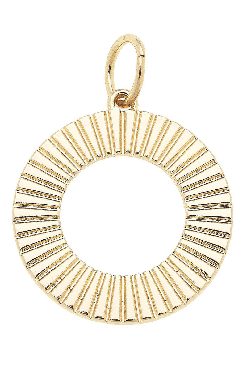 Fluted Metal Disc Charm in Shiny Gold – Canvas Style