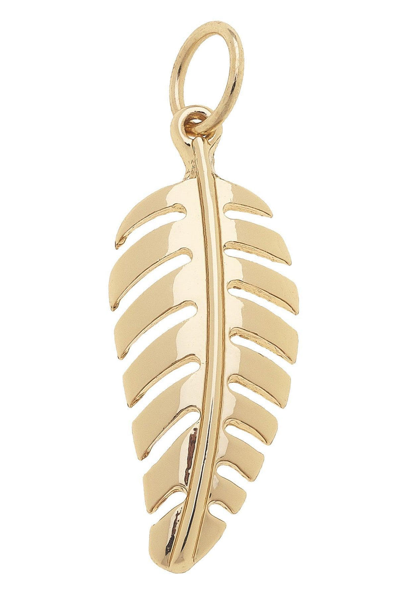 Palm Leaf Charm in Shiny Gold – Canvas Style