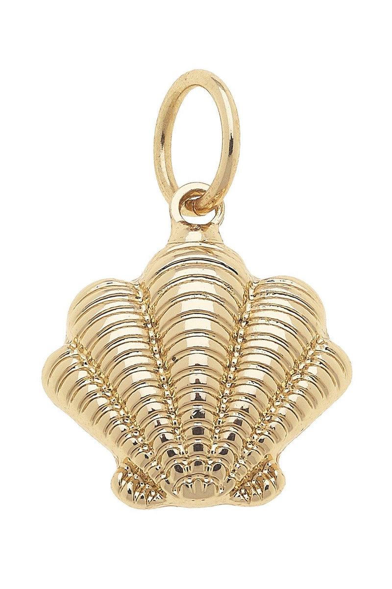 Ribbed Clamshell Charm in Shiny Gold – Canvas Style