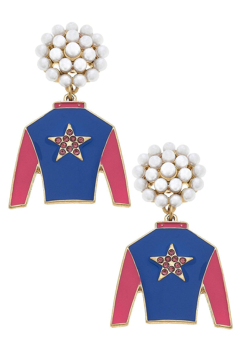 Risen Star Jockey Silk Enamel Drop Earrings – Canvas Style
