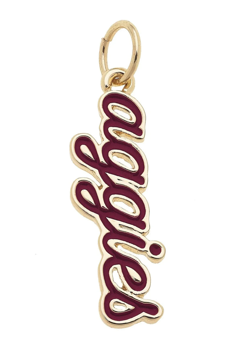 PREORDER 12/29: Texas A&M Aggies Enamel Script Charm – Canvas Style
