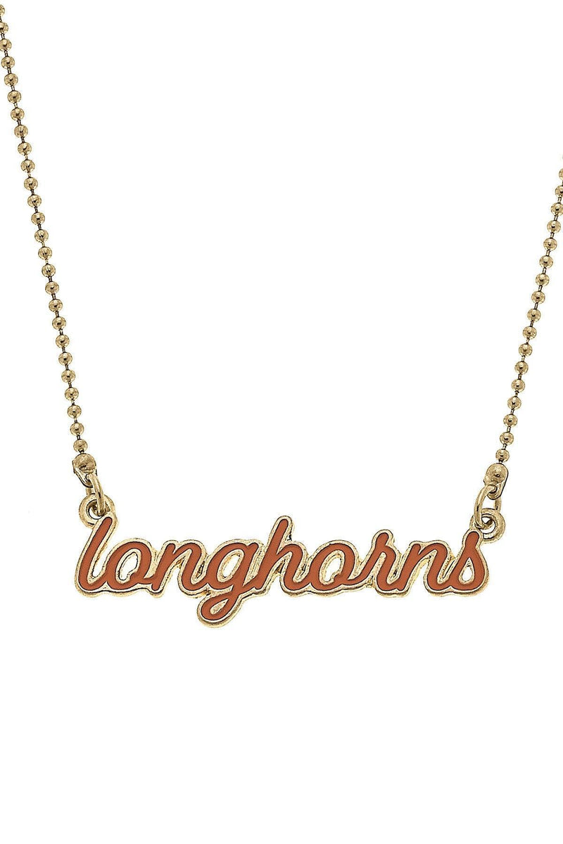 Texas Longhorns Enamel Script Necklace – Canvas Style